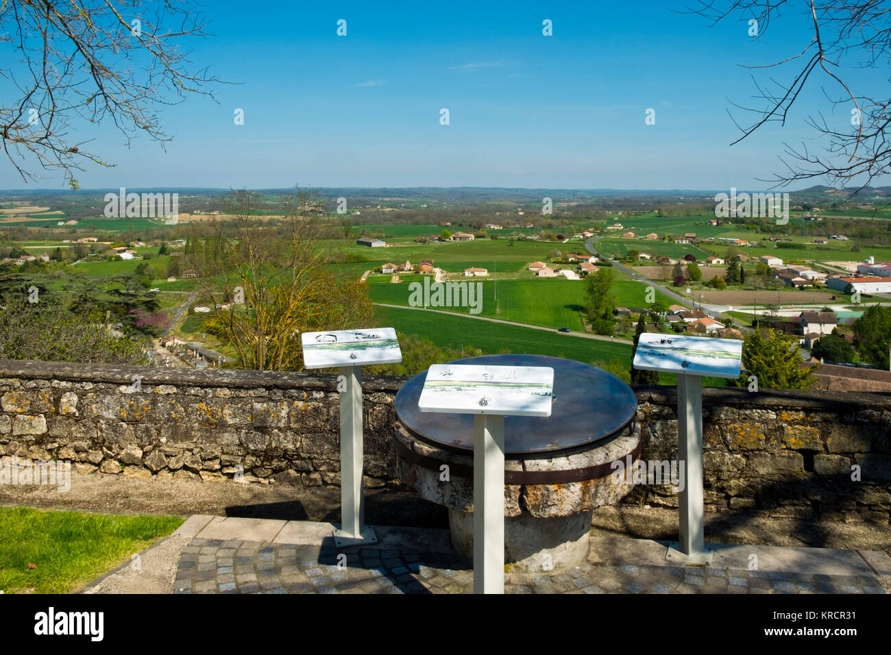 Notice boards describe features of the far-reaching views across open ...