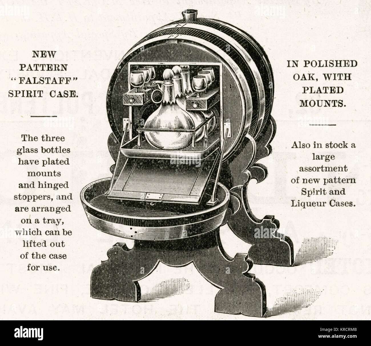 New pattern"Falstaff" spirit case, in a traditional oak barrel design ...