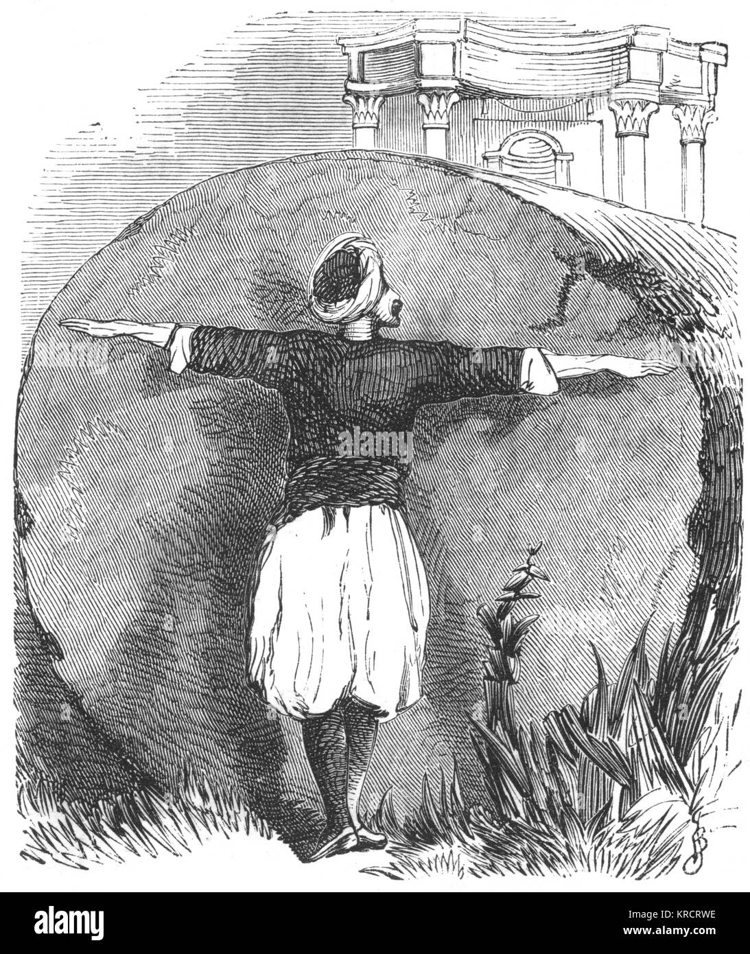 A fallen pillar, showing the massive scale of the Baalbek construction ...