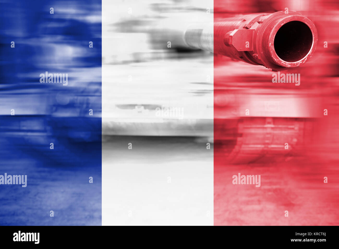 military strength theme, motion blur tank with France flag Stock Photo ...
