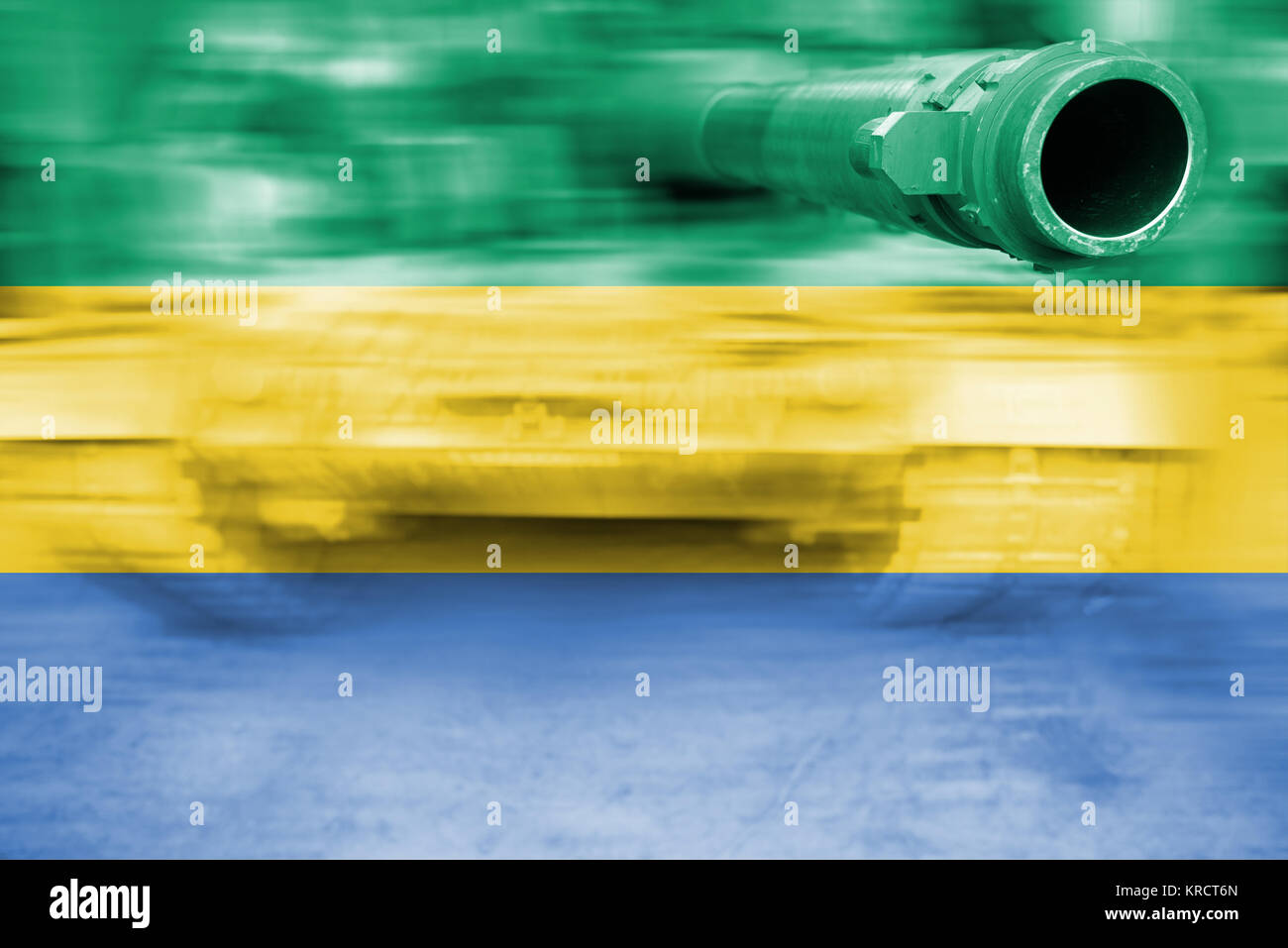 military strength theme, motion blur tank with Gabon flag Stock Photo ...