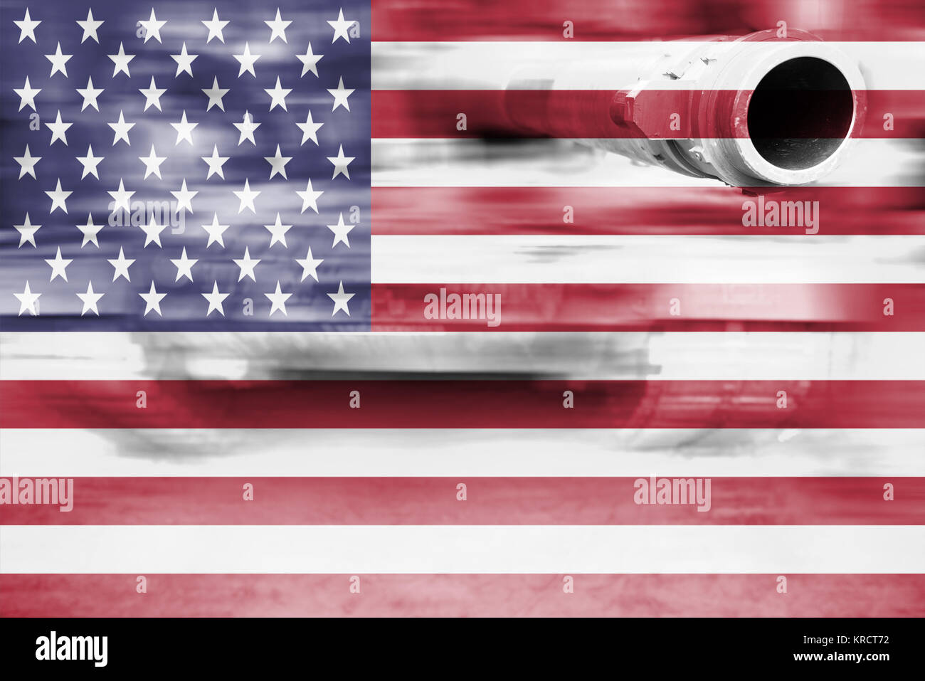 military strength theme, motion blur tank with USA flag Stock Photo - Alamy