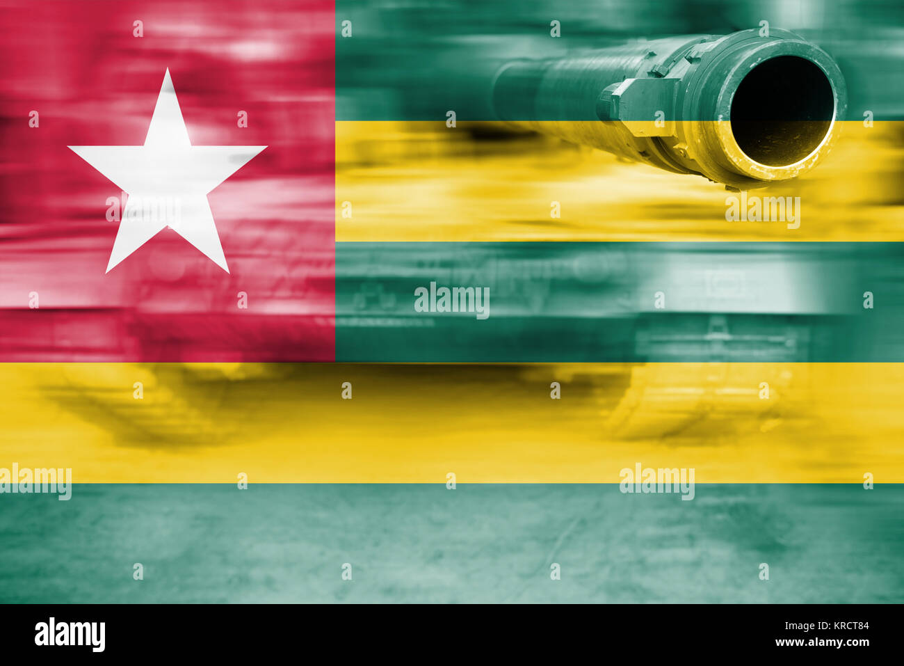 military strength theme, motion blur tank with Togo flag Stock Photo ...
