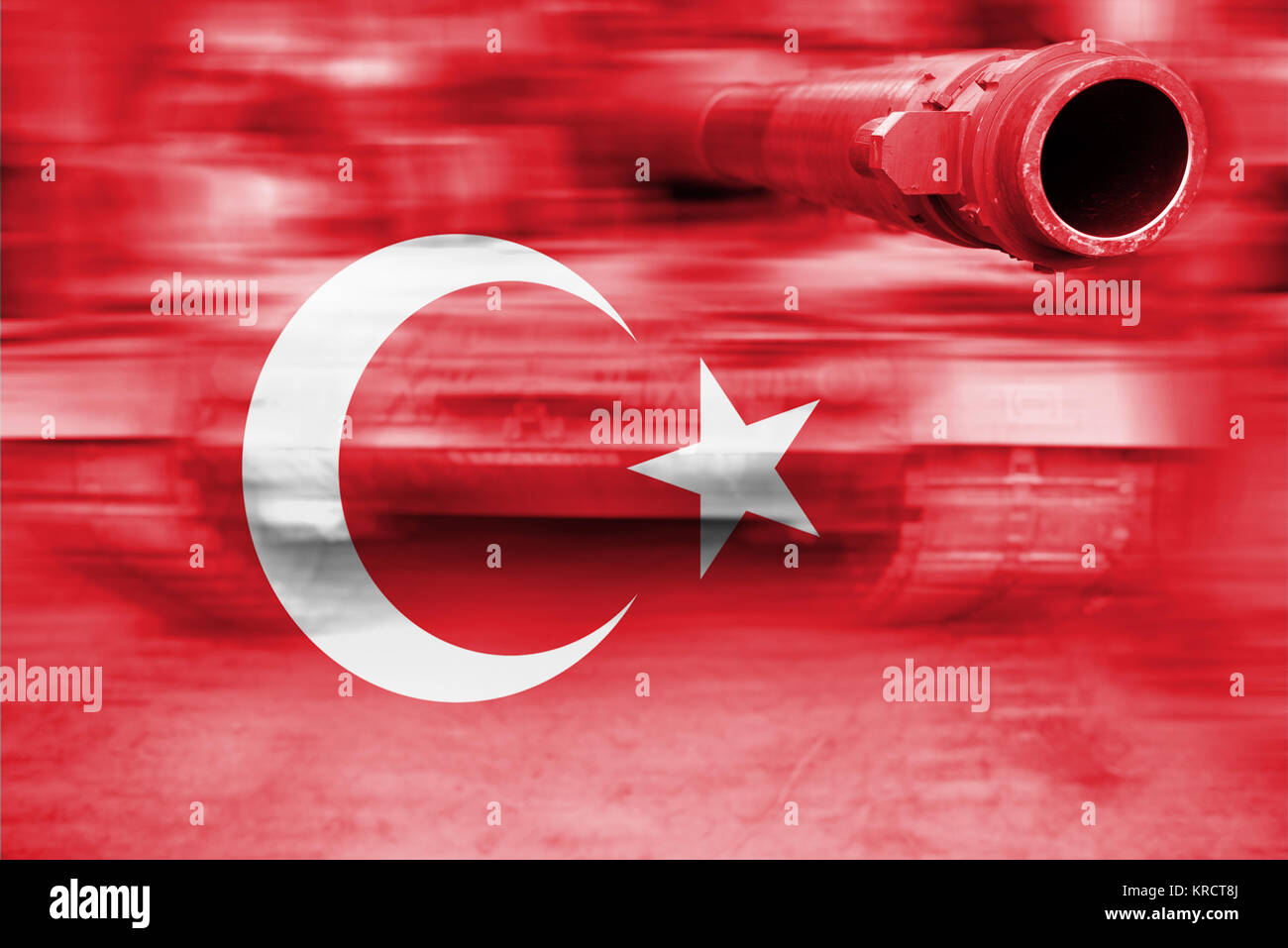 military strength theme, motion blur tank with Turkey flag Stock Photo ...