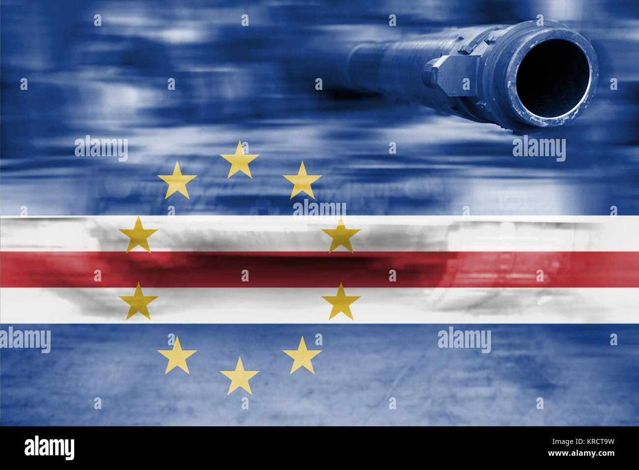 military strength theme, motion blur tank with Cape Verde flag Stock ...