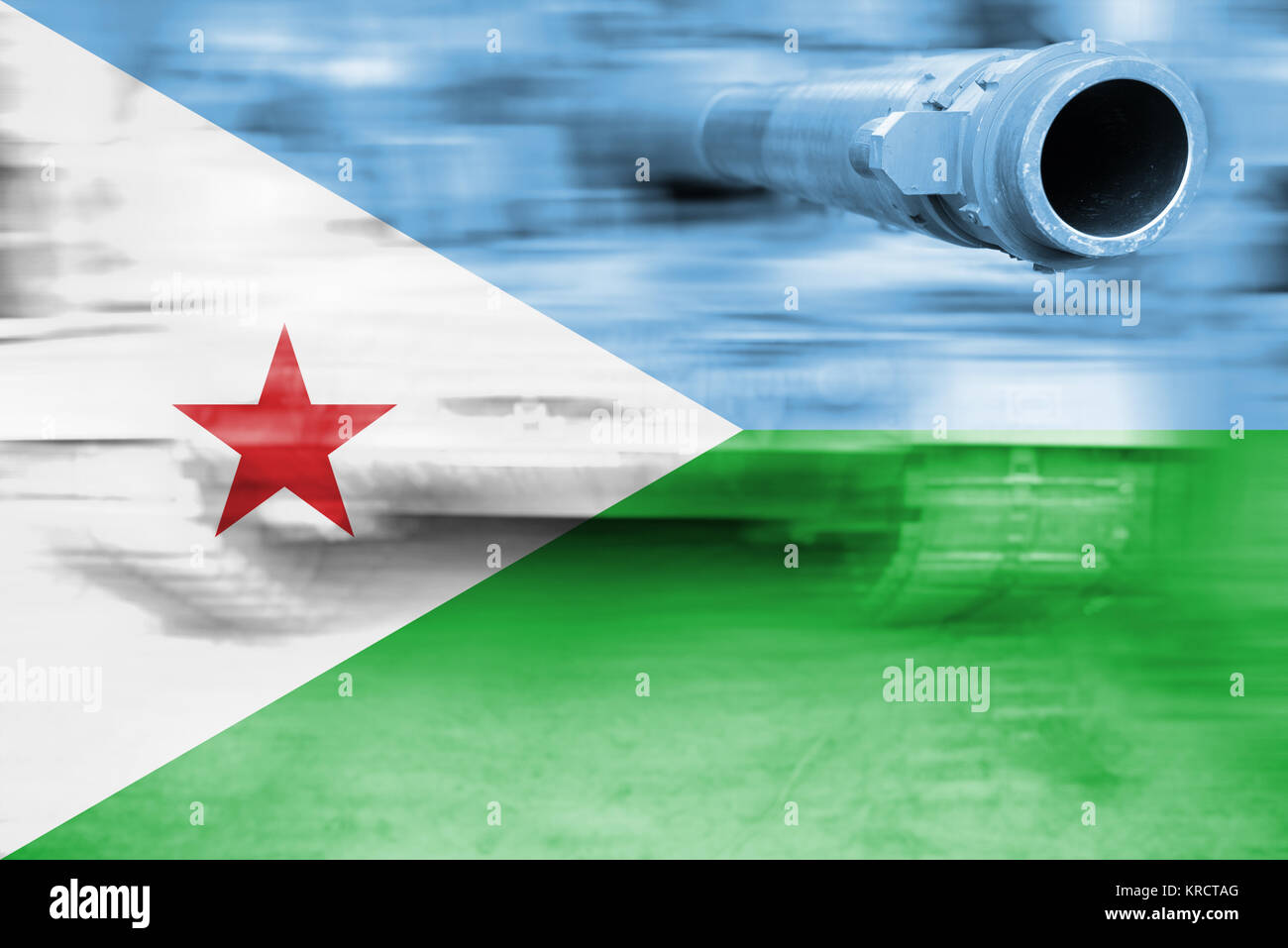 military strength theme, motion blur tank with Djibouti flag Stock ...