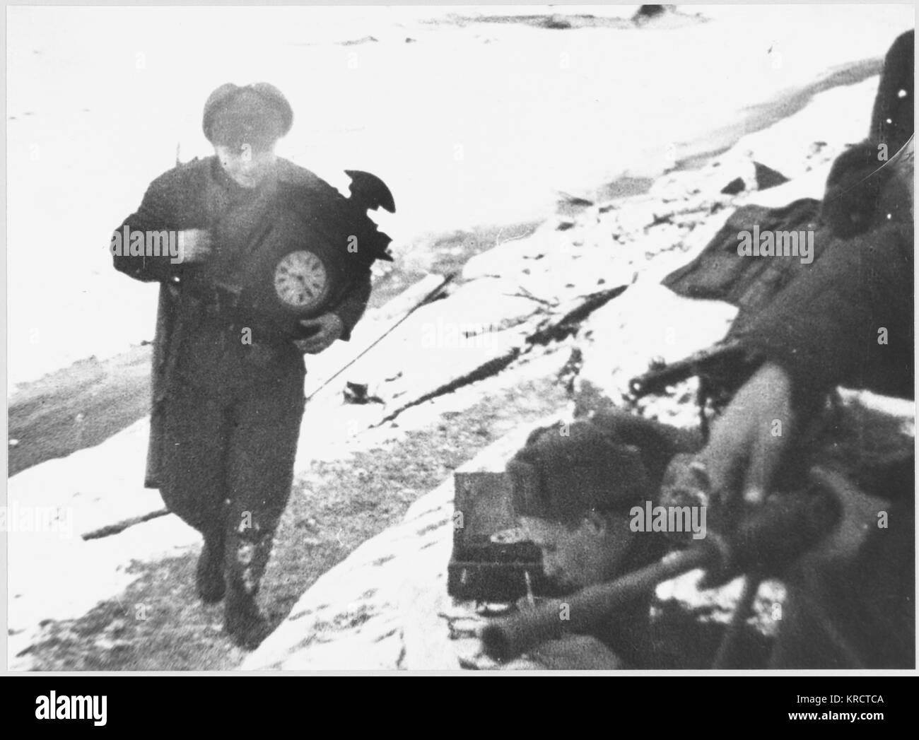 SOVIET SOLDIER & CLOCK Stock Photo - Alamy
