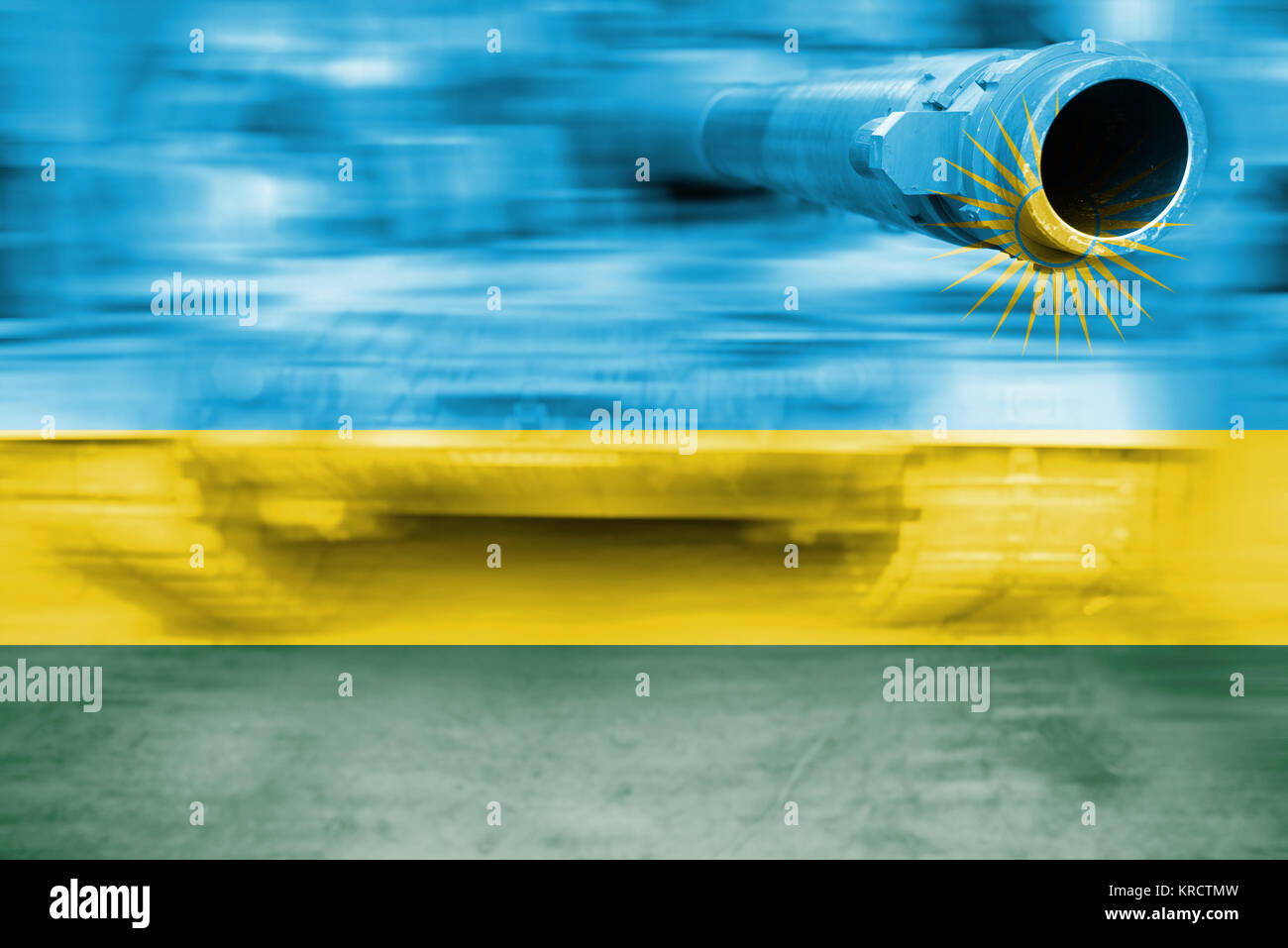 military strength theme, motion blur tank with Rwanda flag Stock Photo ...