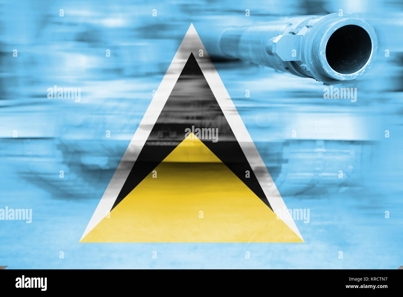 military strength theme, motion blur tank with Saint Lucia flag Stock ...