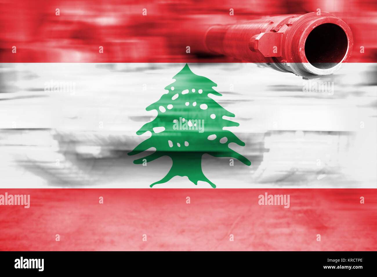 military strength theme, motion blur tank with Lebanon flag Stock Photo ...