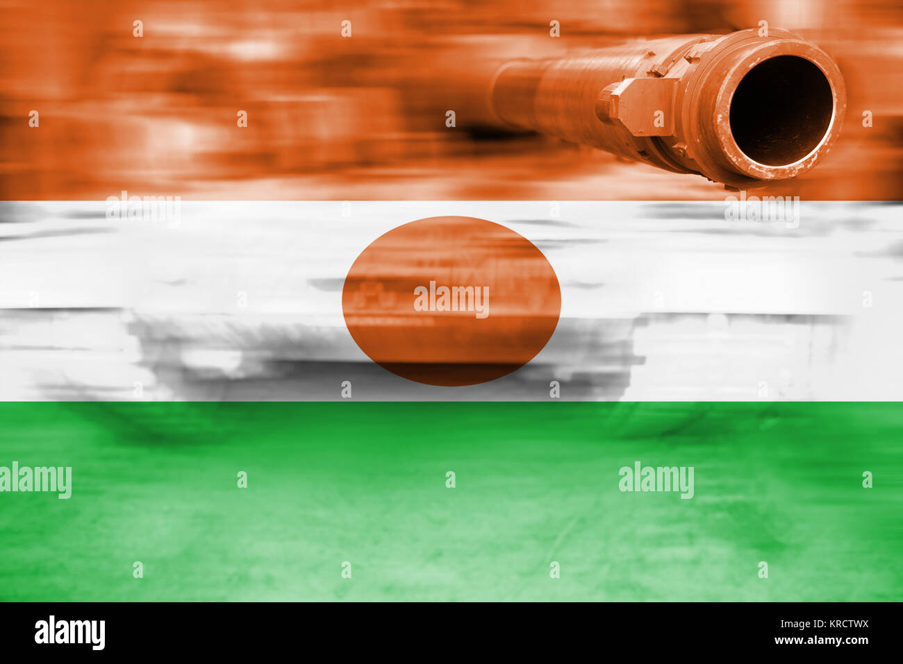 military strength theme, motion blur tank with Niger flag Stock Photo ...