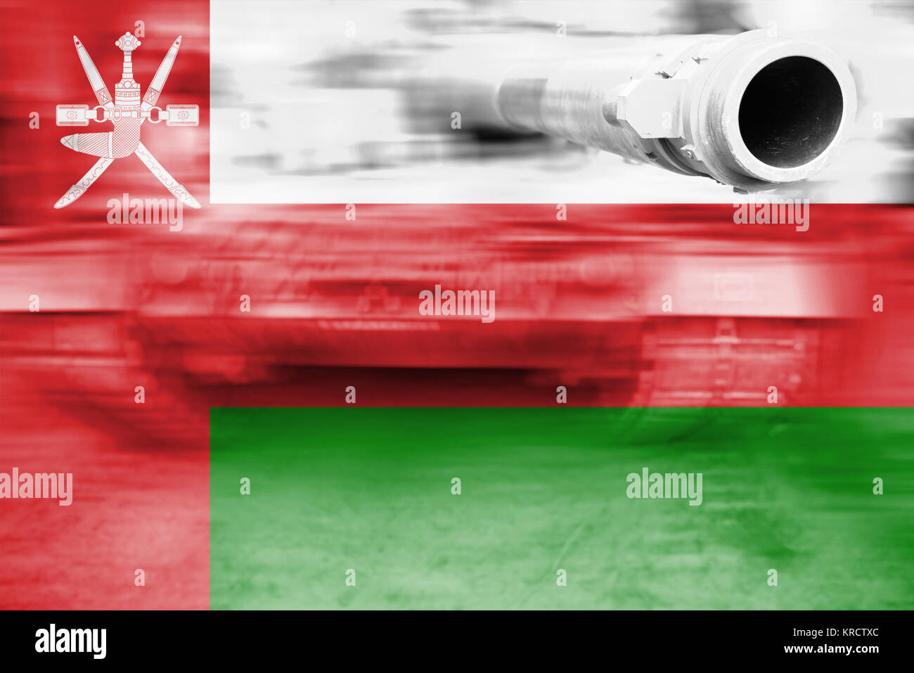 military strength theme, motion blur tank with Oman flag Stock Photo ...