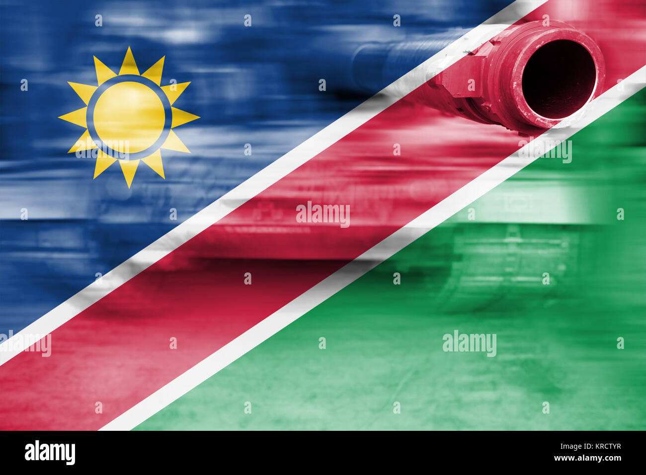 military strength theme, motion blur tank with Namibia flag Stock Photo ...