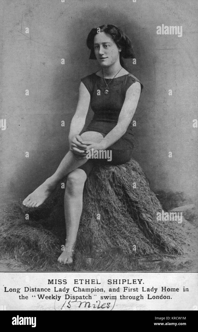 Ethel Shipley, long distance champion swimmer Stock Photo - Alamy