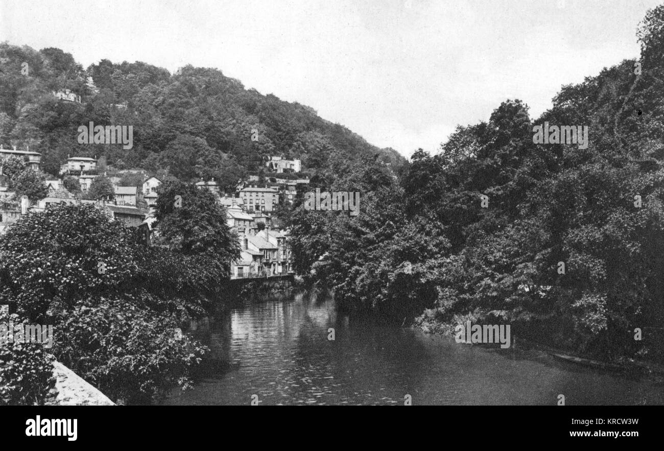 View of River Derwent at Matlock Bath, Derbyshire Stock Photo - Alamy