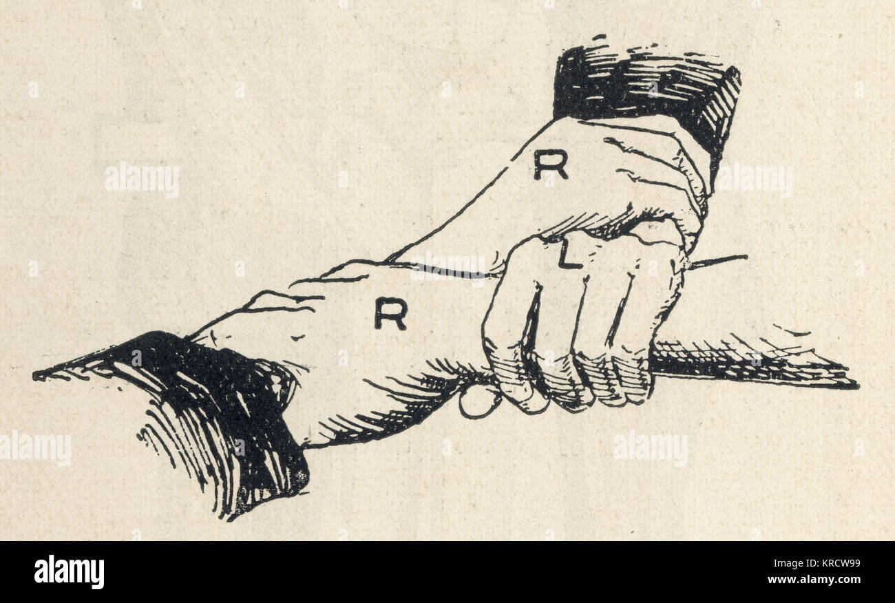 First aid, carrying patient using three interlocked hands Stock Photo ...