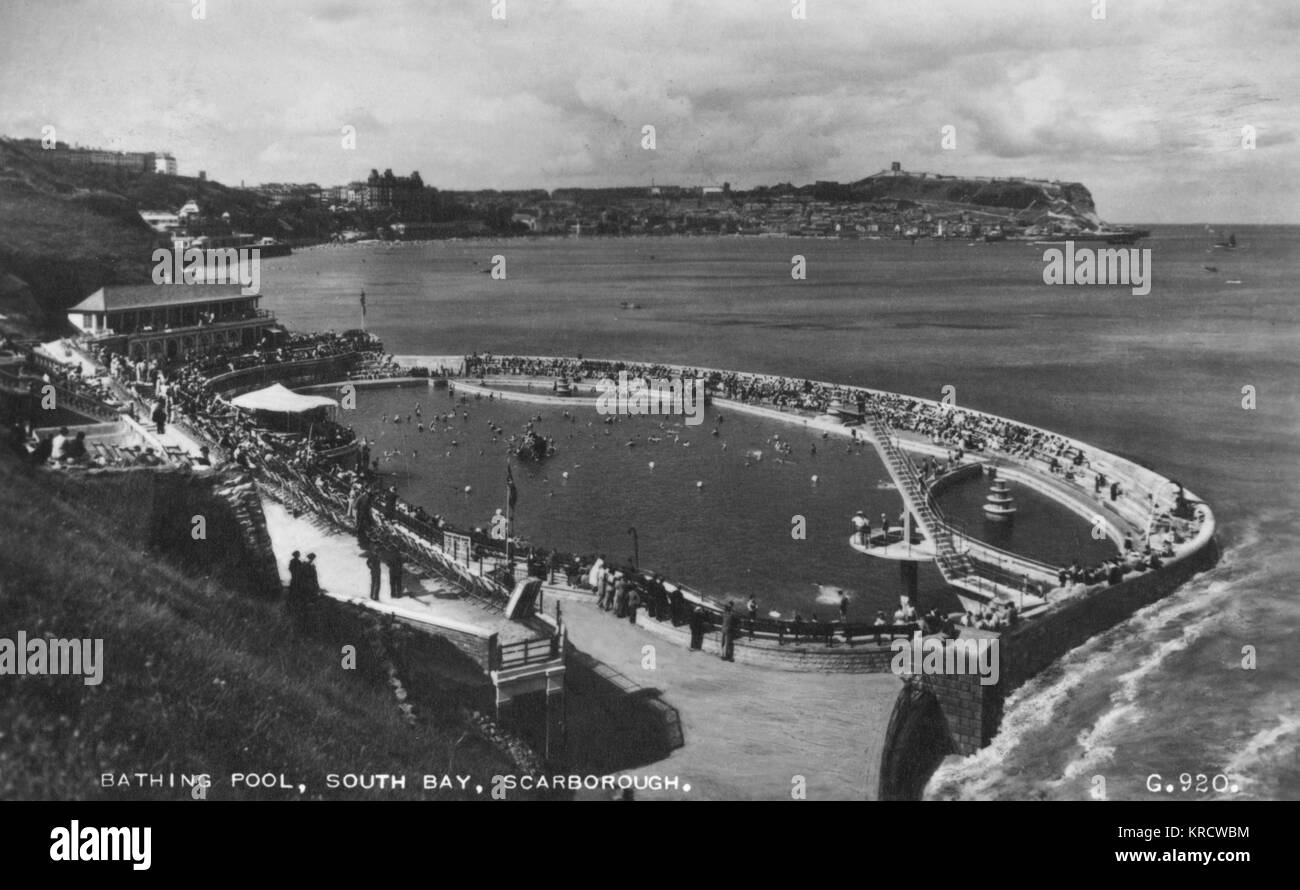 Seawater bathing pool, South Bay, Scarborough, Yorkshire Stock Photo ...