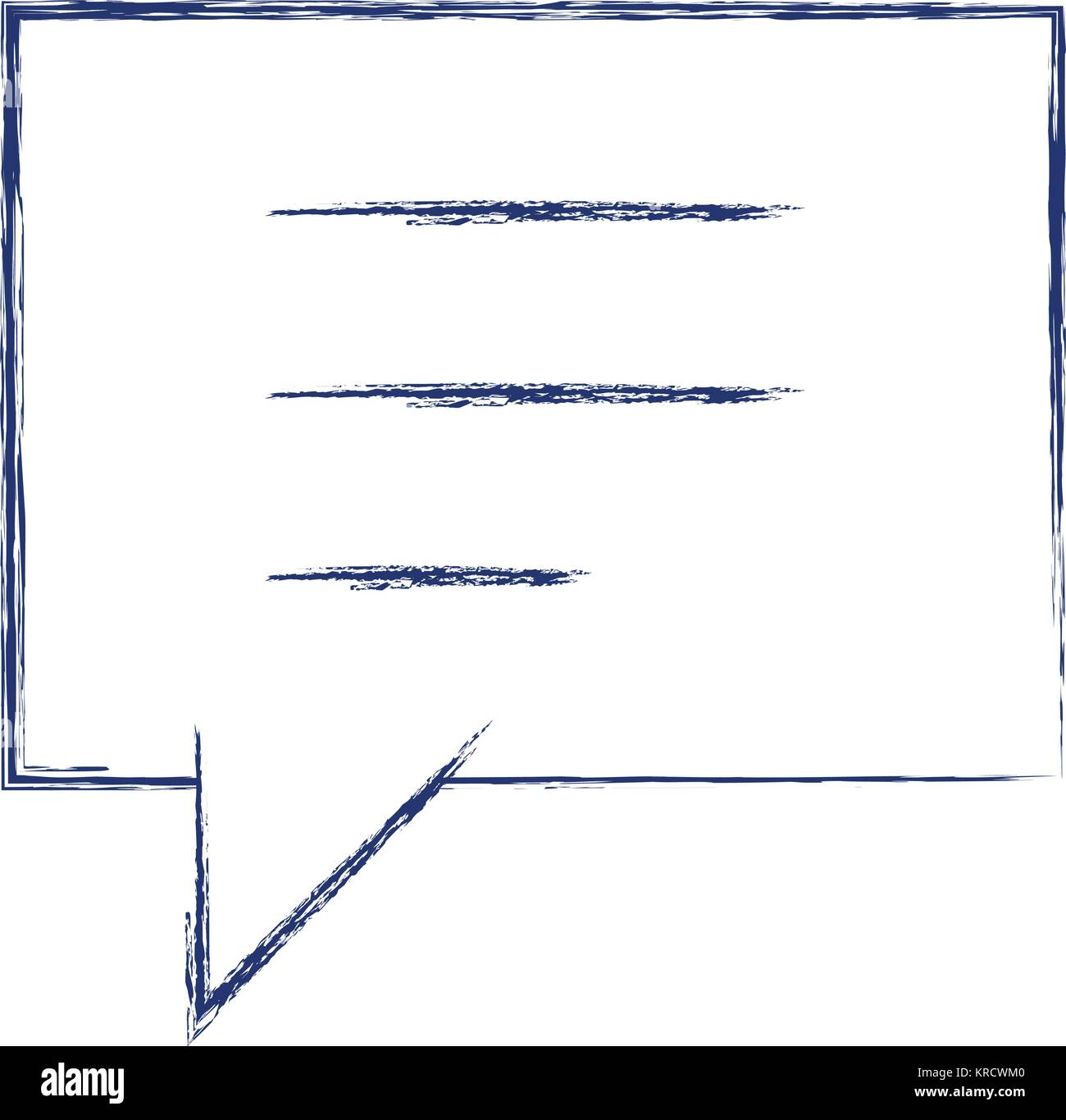 square dialogue speech with tail in dark blue blurred silhouette Stock ...