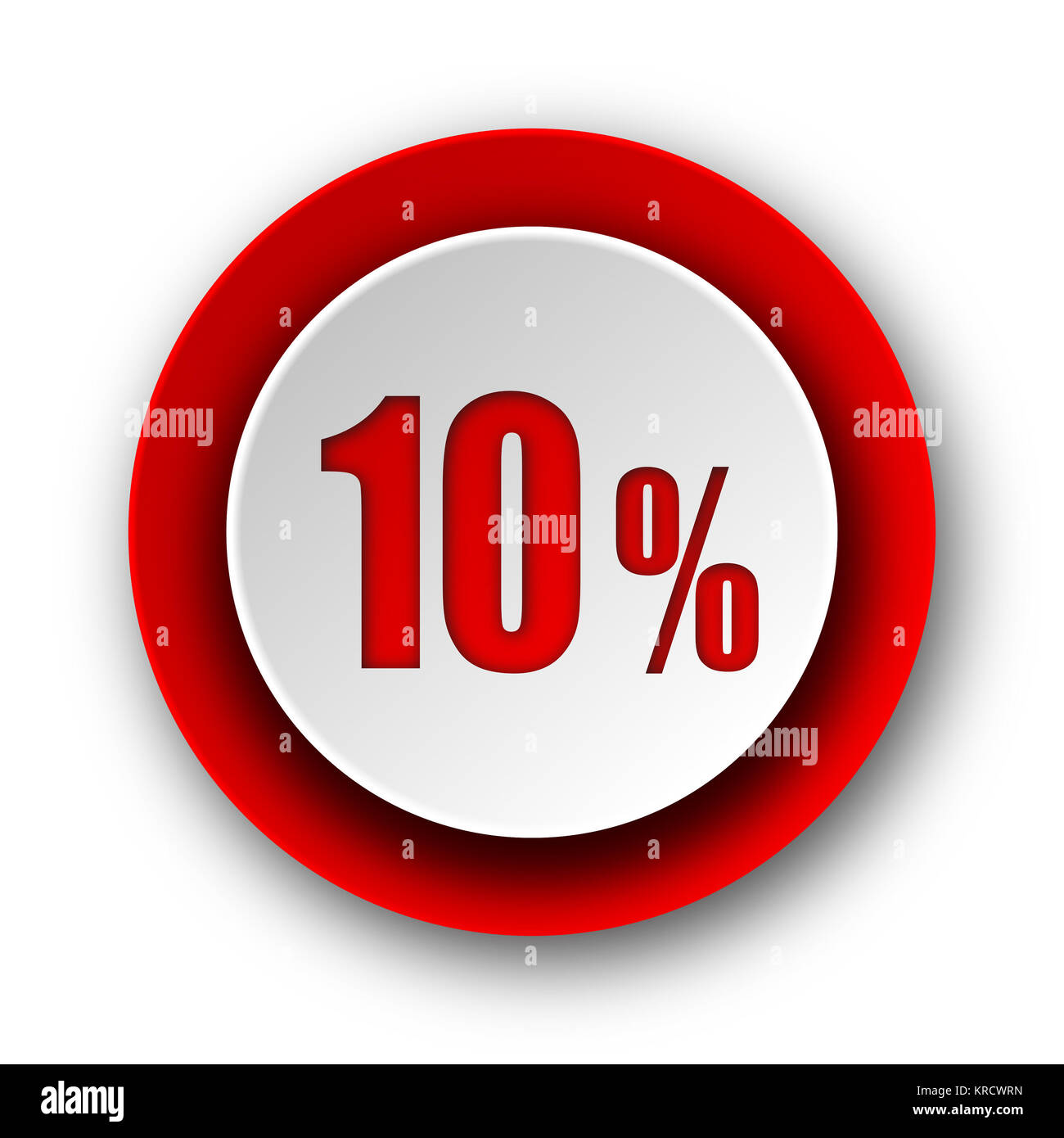 10 percent red modern web icon on white background Stock Photo - Alamy