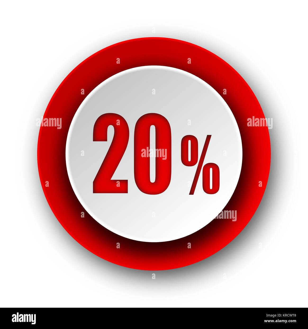 20 percent red modern web icon on white background Stock Photo - Alamy