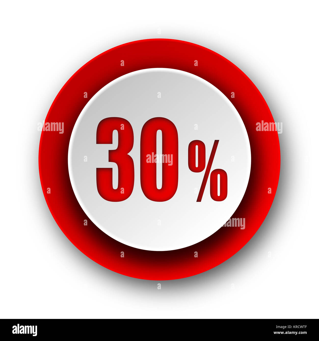 30 percent red modern web icon on white background Stock Photo - Alamy