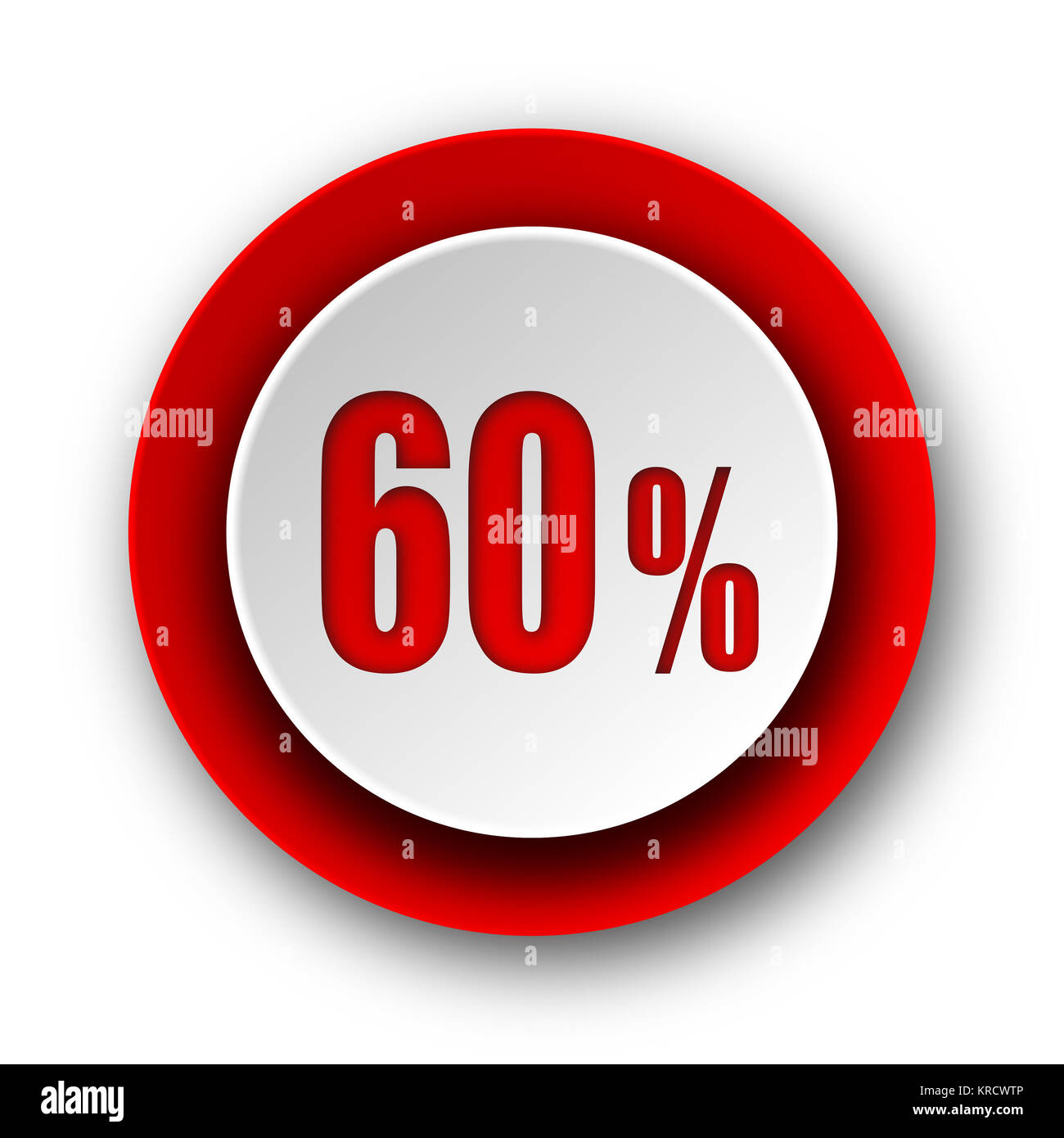 60 percent red modern web icon on white background Stock Photo - Alamy