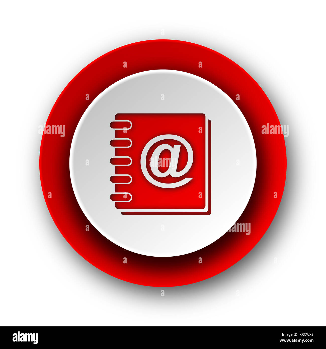 address book red modern web icon on white background Stock Photo - Alamy