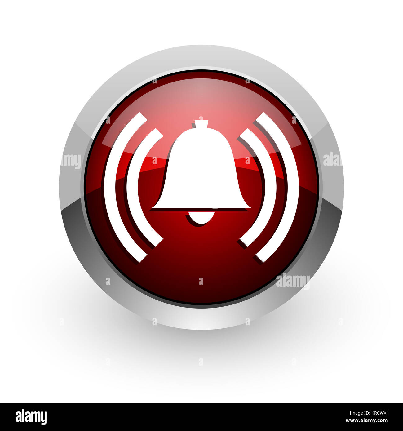 alarm red circle web glossy icon Stock Photo - Alamy