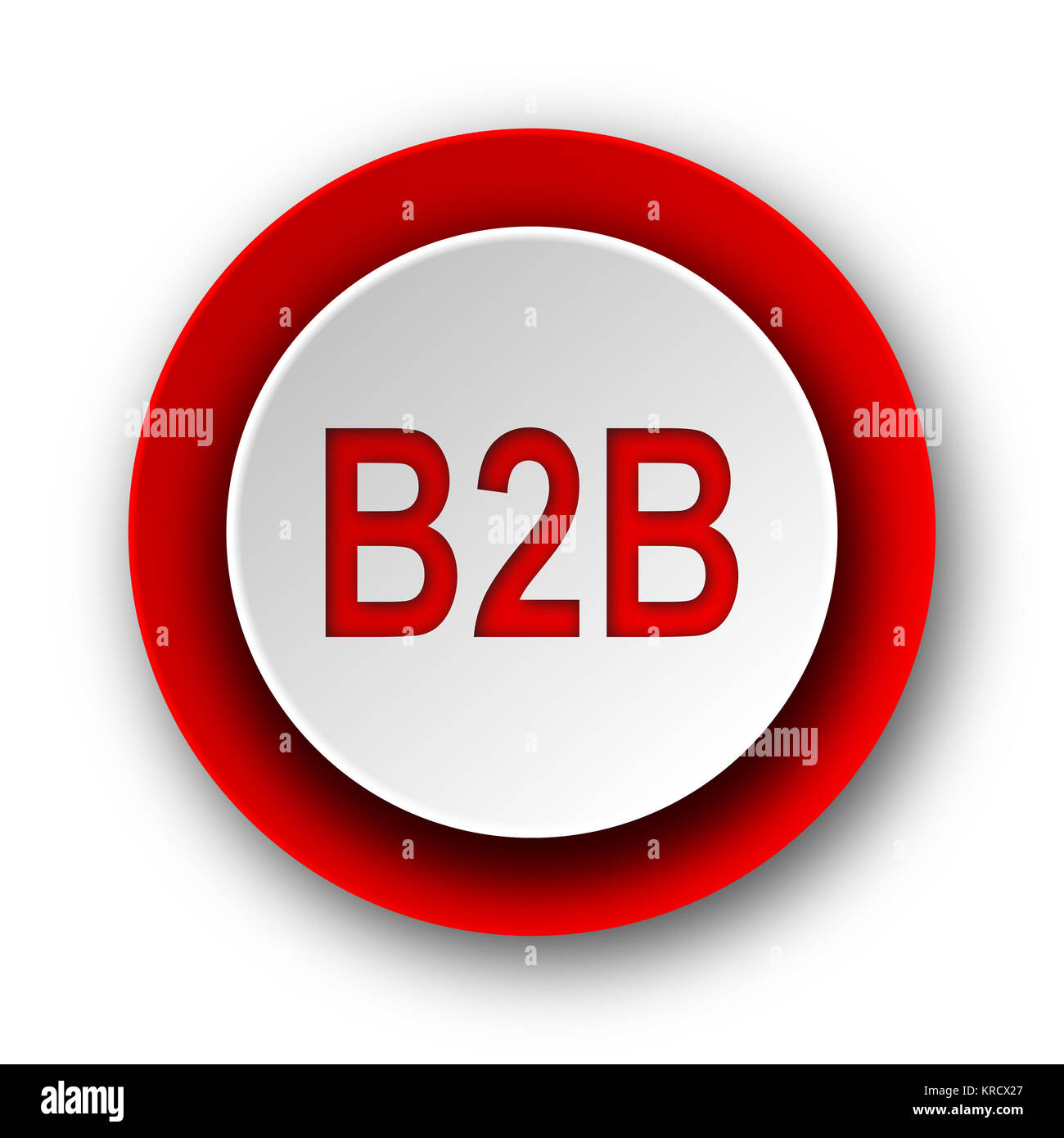 b2b red modern web icon on white background Stock Photo - Alamy