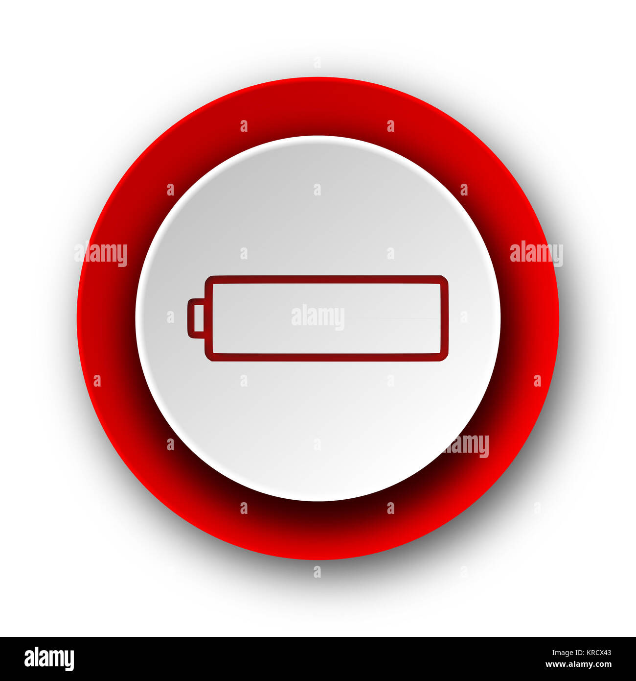 battery red modern web icon on white background Stock Photo - Alamy