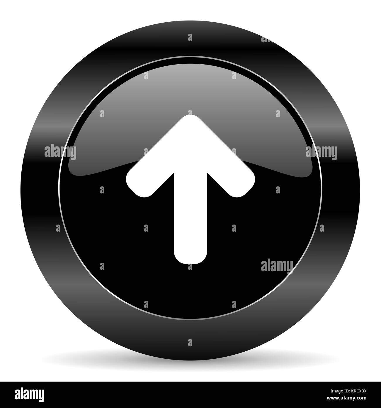 black circle web button on white background Stock Photo - Alamy