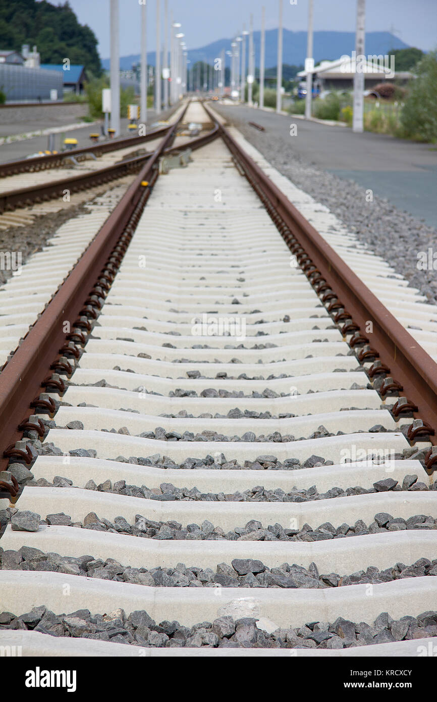 construction of a railway line Stock Photo - Alamy