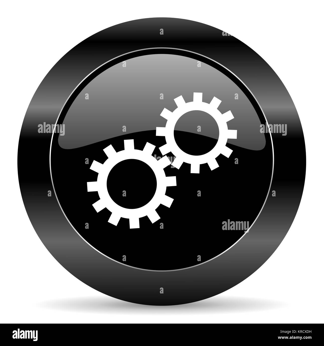 black circle web button on white background Stock Photo - Alamy