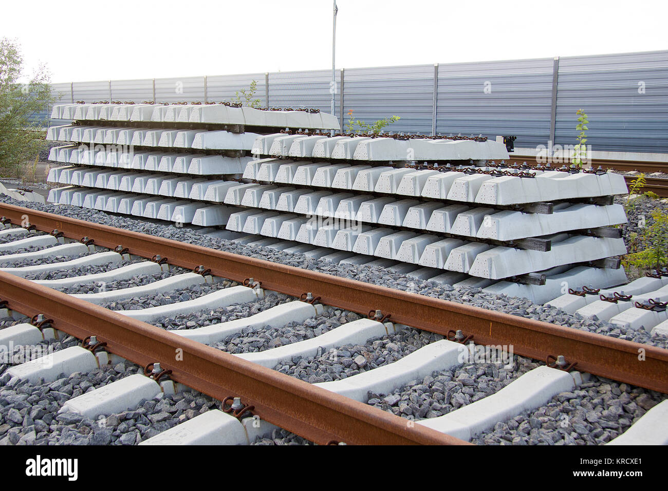construction of a railway line Stock Photo - Alamy