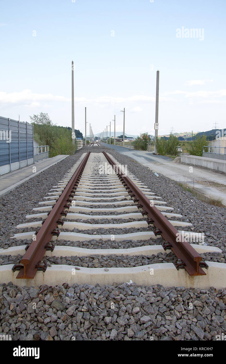 construction of a railway line Stock Photo - Alamy