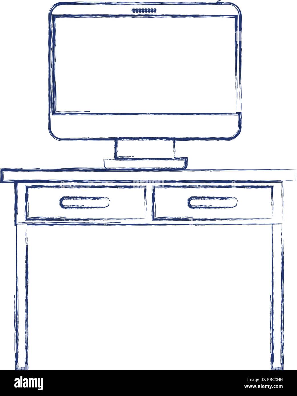 Blurred view office desk Stock Vector Images - Alamy