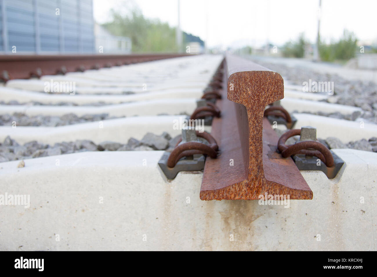 construction of a railway line Stock Photo - Alamy