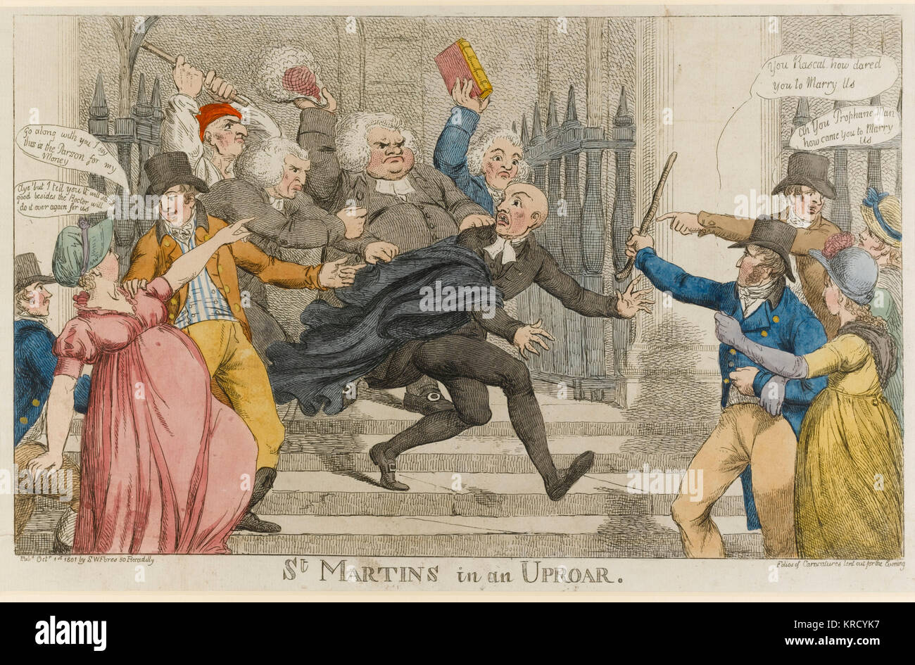 Satirical cartoon, St. Martins in an Uproar Stock Photo - Alamy