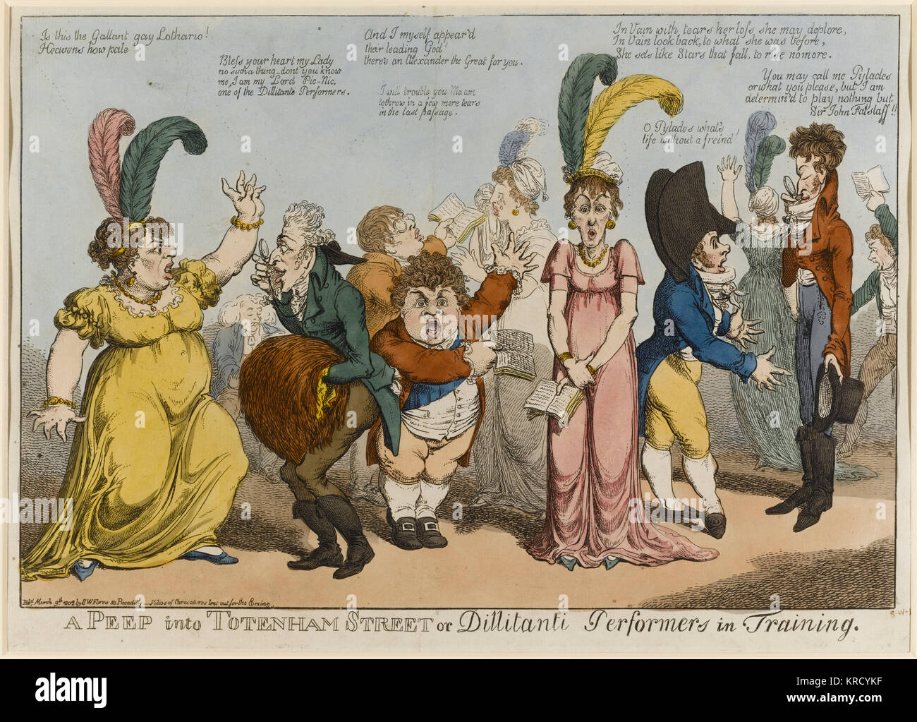 Satirical cartoon, A Peep into Totenham Street Stock Photo - Alamy