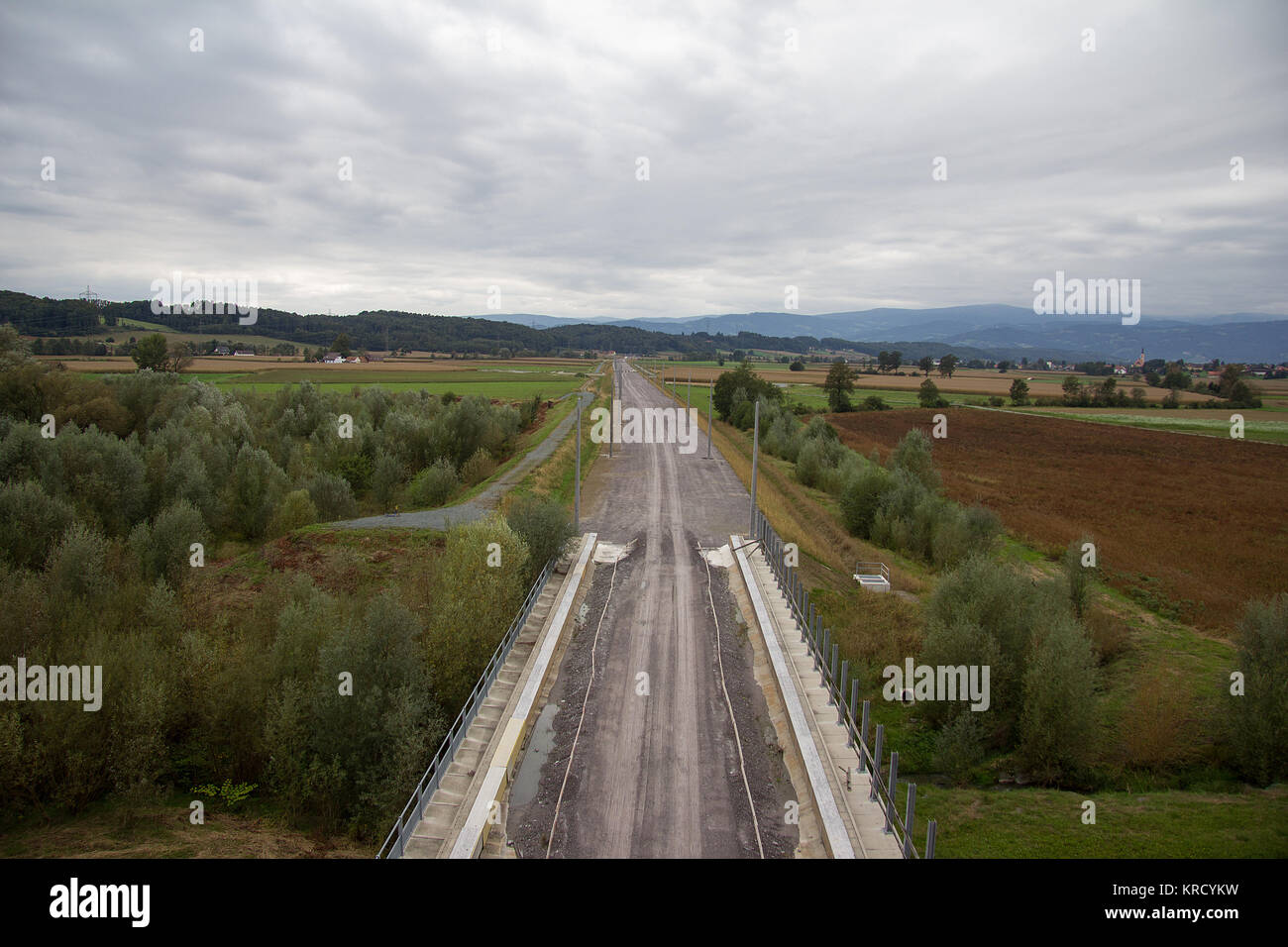 construction of a railway line Stock Photo - Alamy
