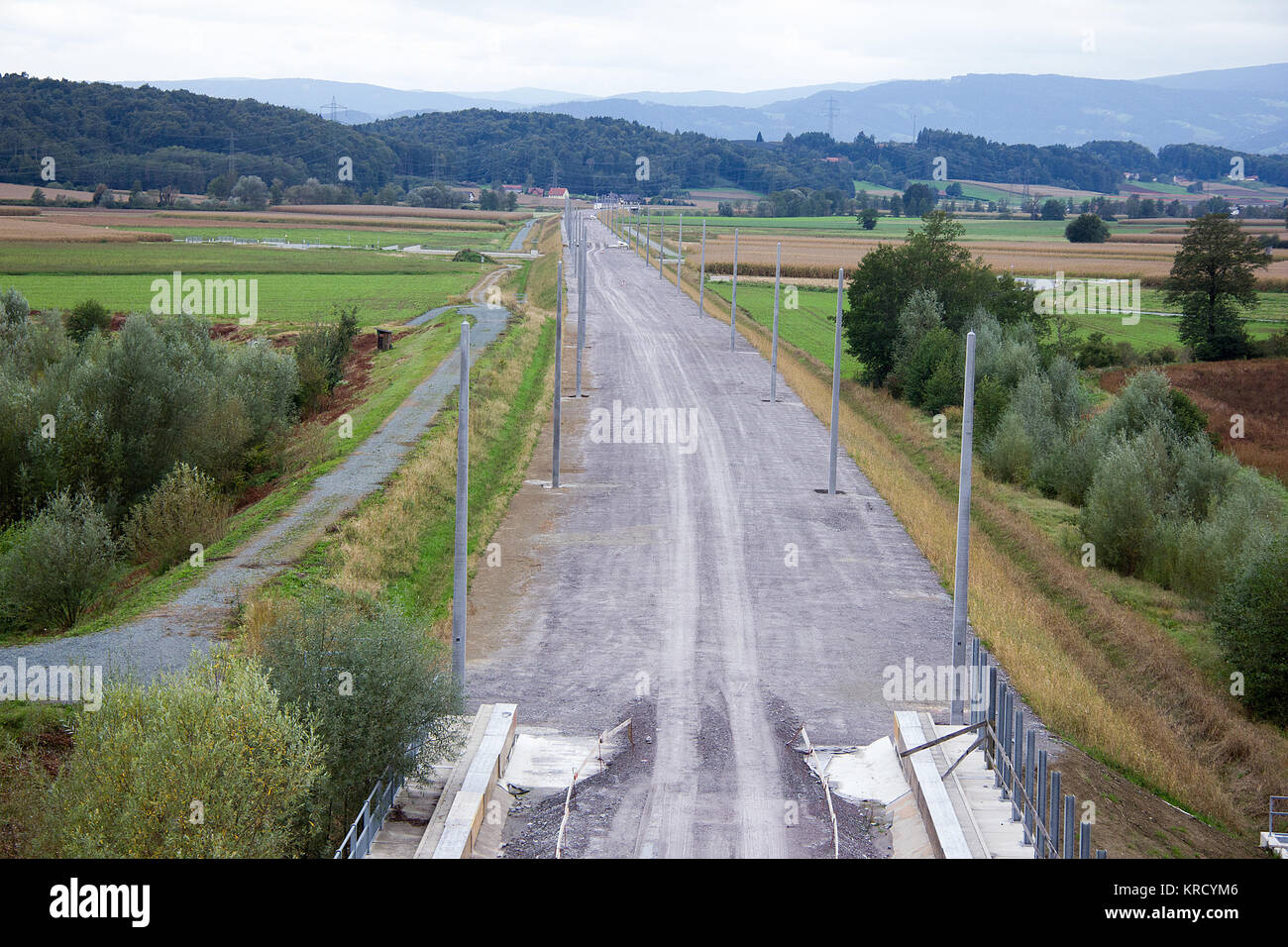 construction of a railway line Stock Photo - Alamy