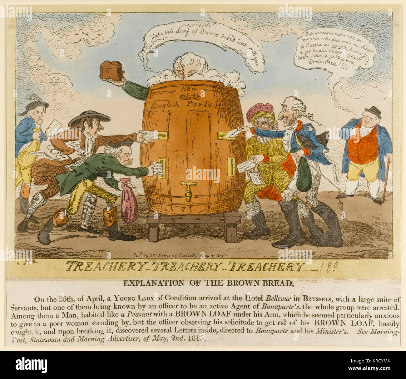 Satirical cartoon, Treachery - Treachery - Treachery - !!! Stock Photo ...