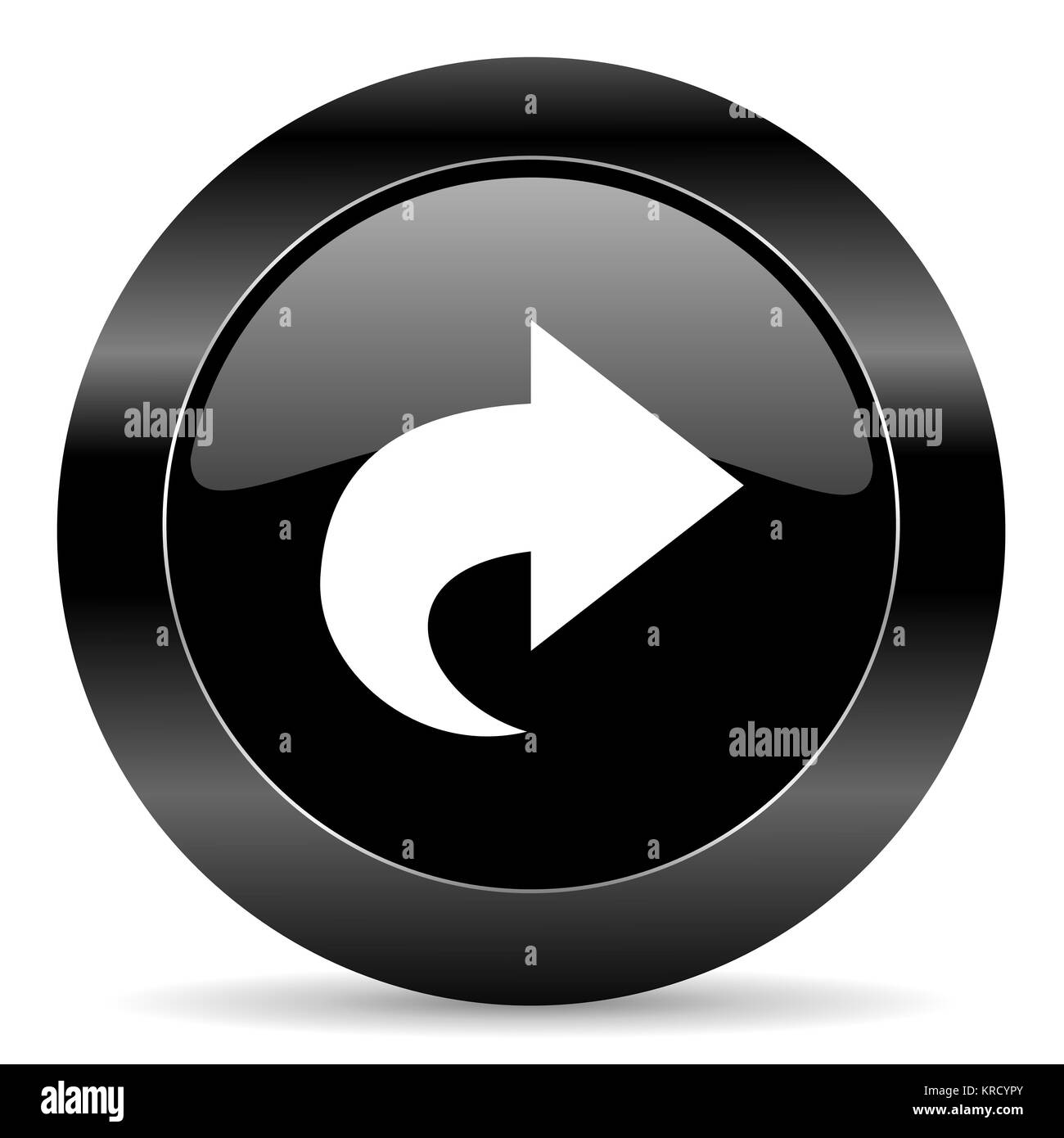 black circle web button on white background Stock Photo - Alamy
