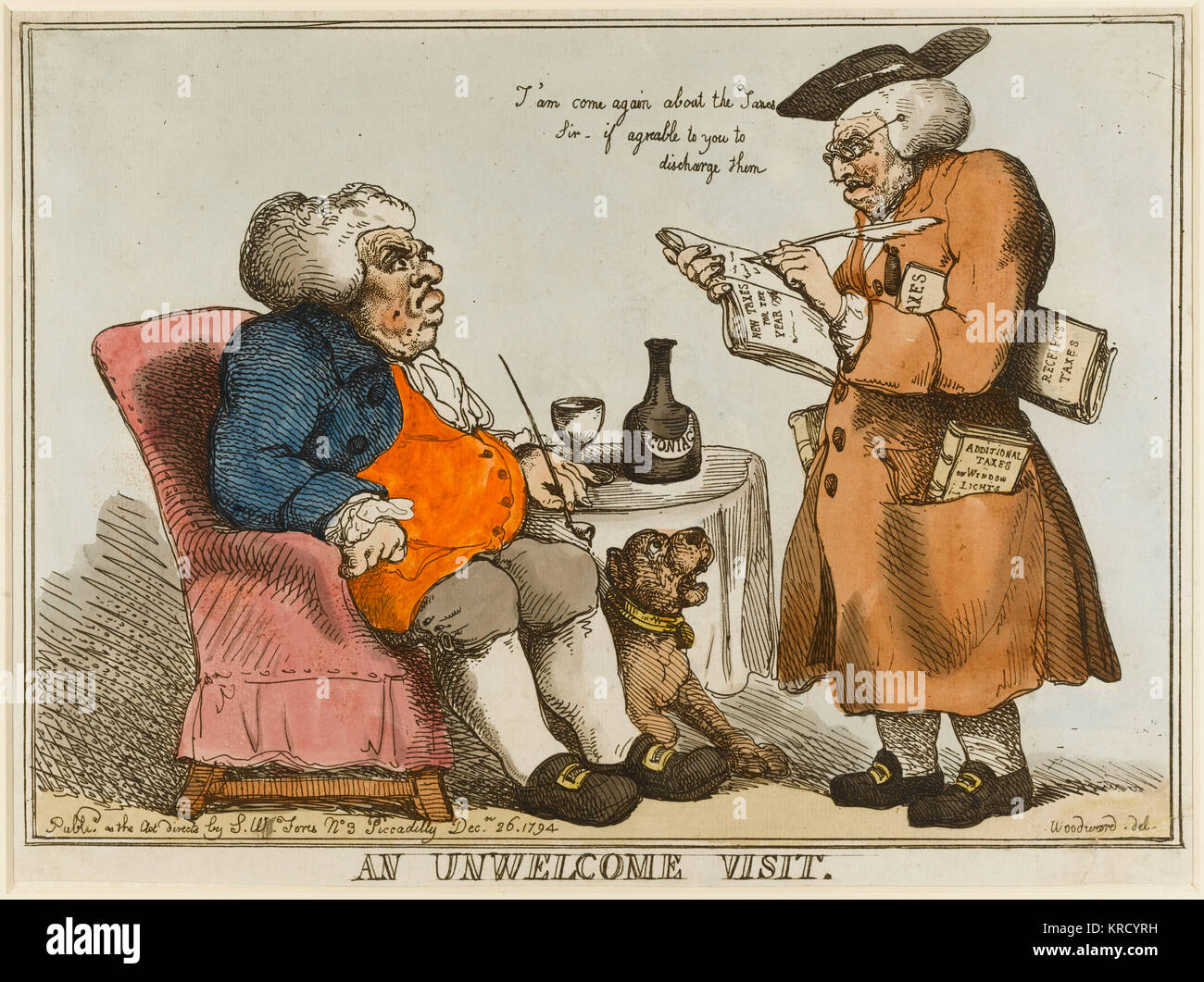 Satirical cartoon, An Unwelcome Visit Stock Photo - Alamy