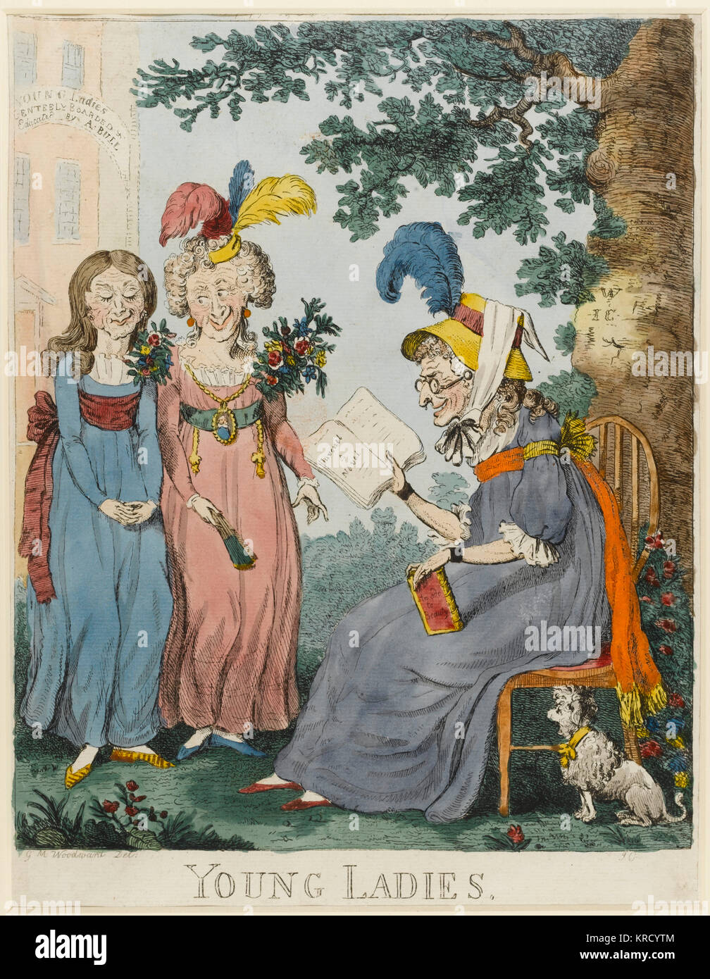 Satirical cartoon, Young Ladies Stock Photo - Alamy