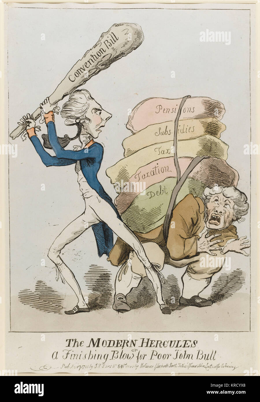 Satirical cartoon, The Modern Hercules Stock Photo - Alamy