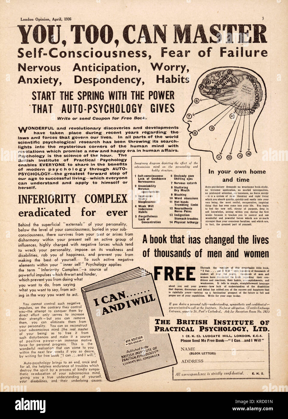 PSYCHOLOGY BOOKLET AD Stock Photo - Alamy