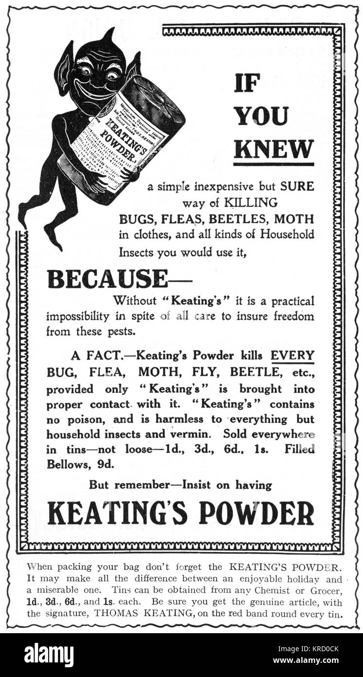 Advertisement for Keating's Powder Stock Photo - Alamy