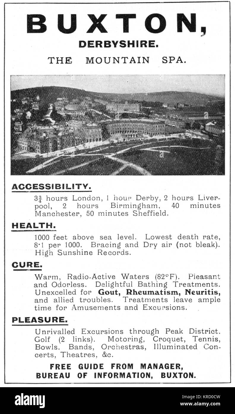 Advertisement for the Crescent Hotel, Buxton Stock Photo - Alamy