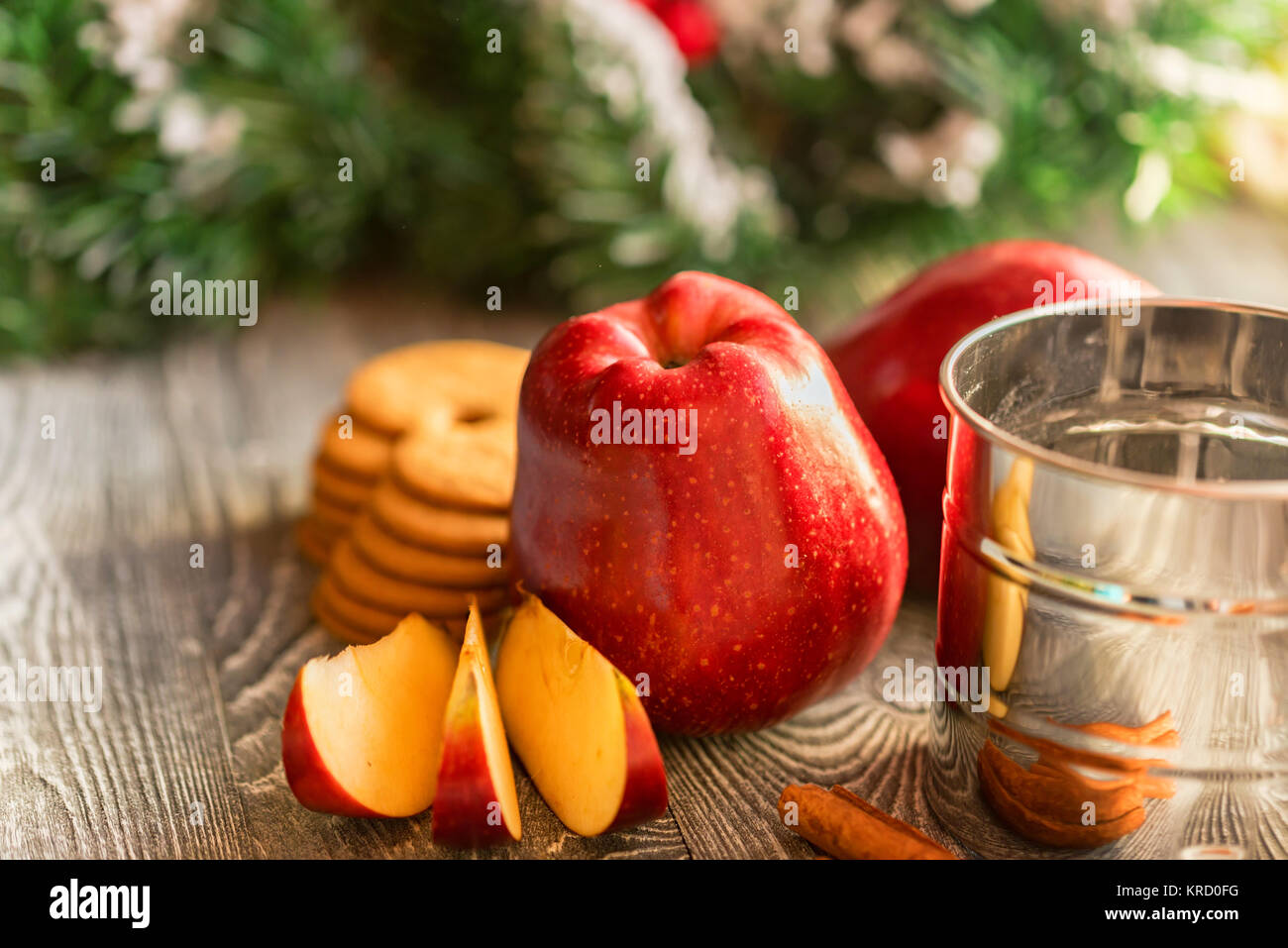 Cosy winter still-life and window. Xmas background Stock Photo - Alamy